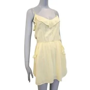 Talula | Dresses | Xs Aritzia Talula Soft Butter Yellow Spaghetti Strap ...